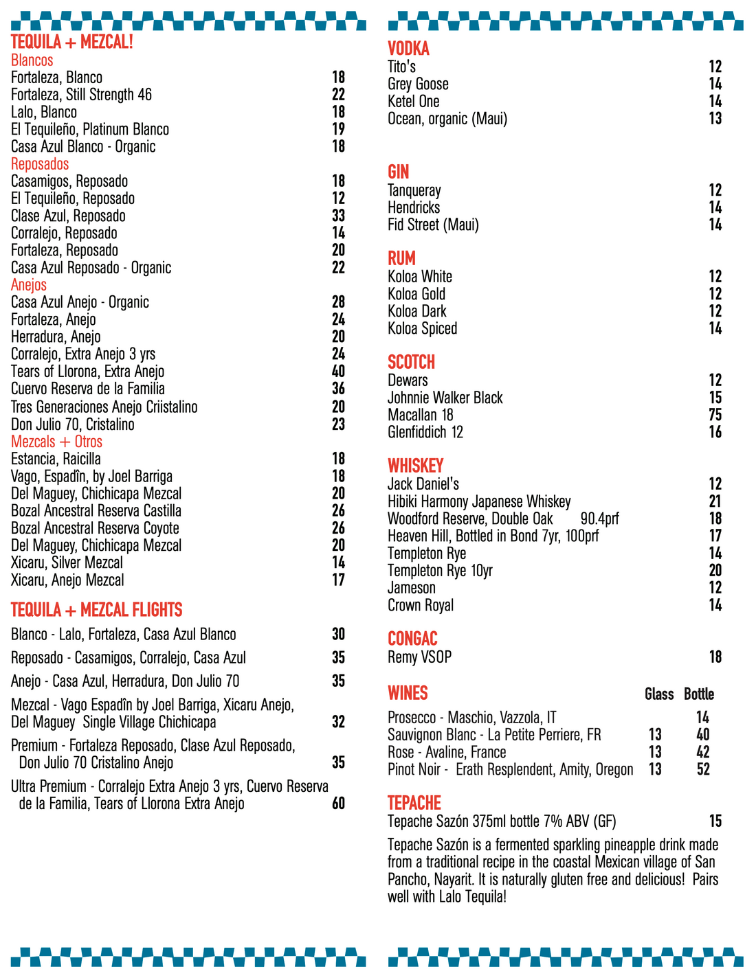 MENU – Mucho Aloha Brewhouse