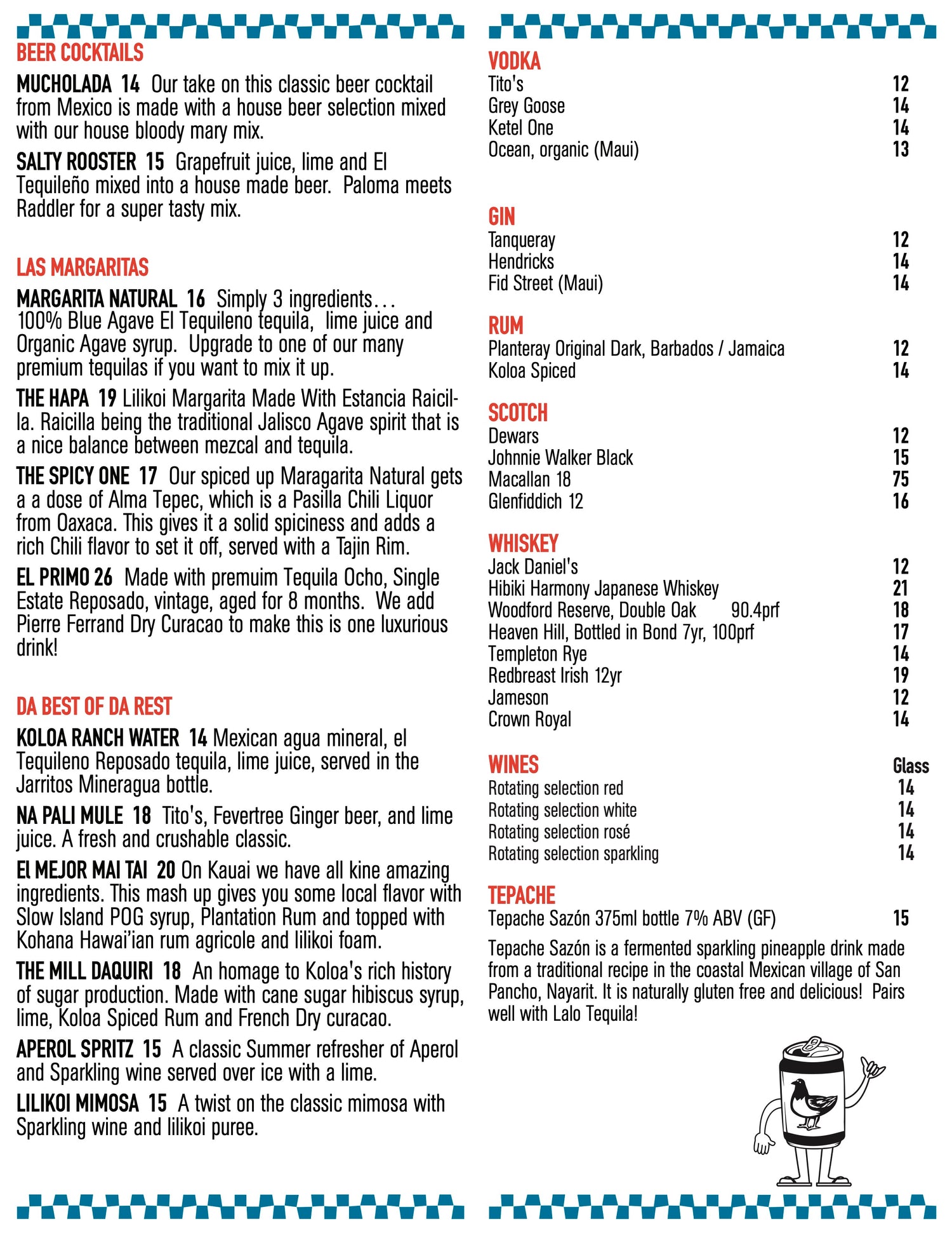 MENU – Mucho Aloha Brewhouse